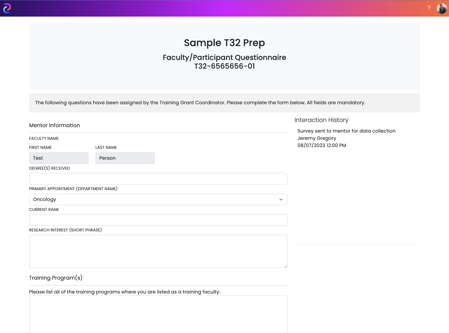 Manually Entering Data as an Administrator – Research Logix